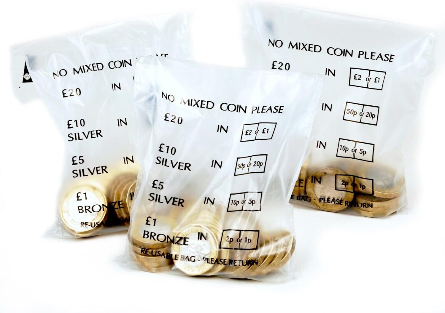 Bag It Plastics Money/Coin Bags - Pack of 300 Durable Plastic Money Bag ...