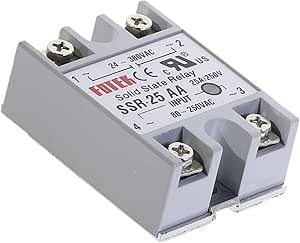 Amazon.com: YONGTO 5pcs SSR-25AA 25A Solid State Relay Module 80-250V AC Input 24-380VAC ...