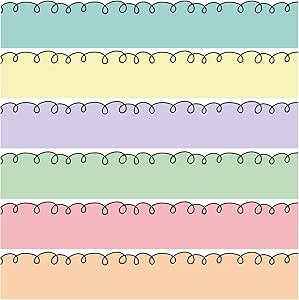 Amazon.com: FYSUIMU 60 Pcs Pastel Squiggle Bulletin Board Borders ...