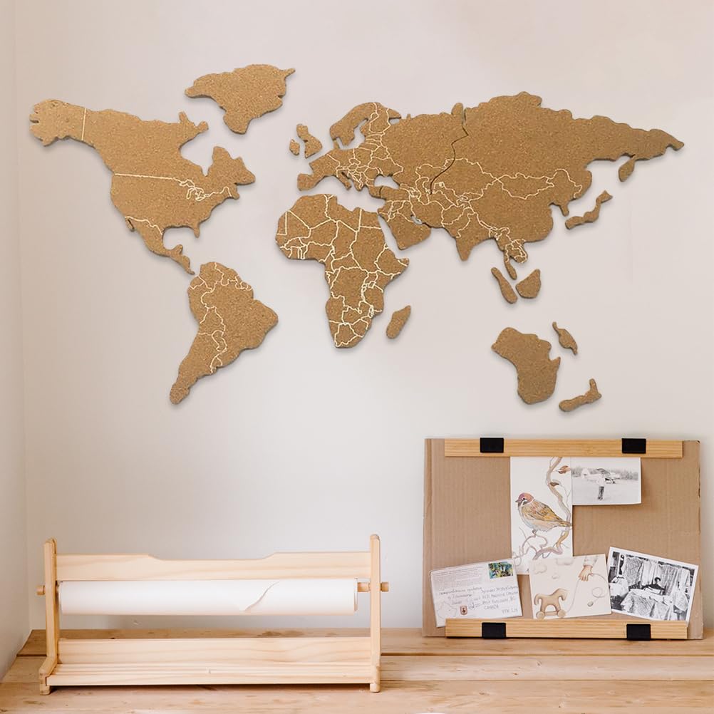 Decorative Wall Map Self Adhesive Cork Board World Map - For Travel ...