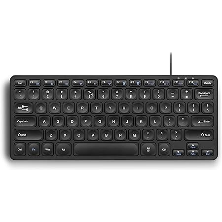 Amazon.com: Perixx PERIBOARD-409H Wired USB Mini Keyboard with 2 USB ...
