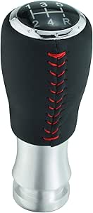 Amazon.com: Lunsom 5-Speed Shift Knob, Leather Gear Shifter Knob Aluminum Alloy Car Shifting ...