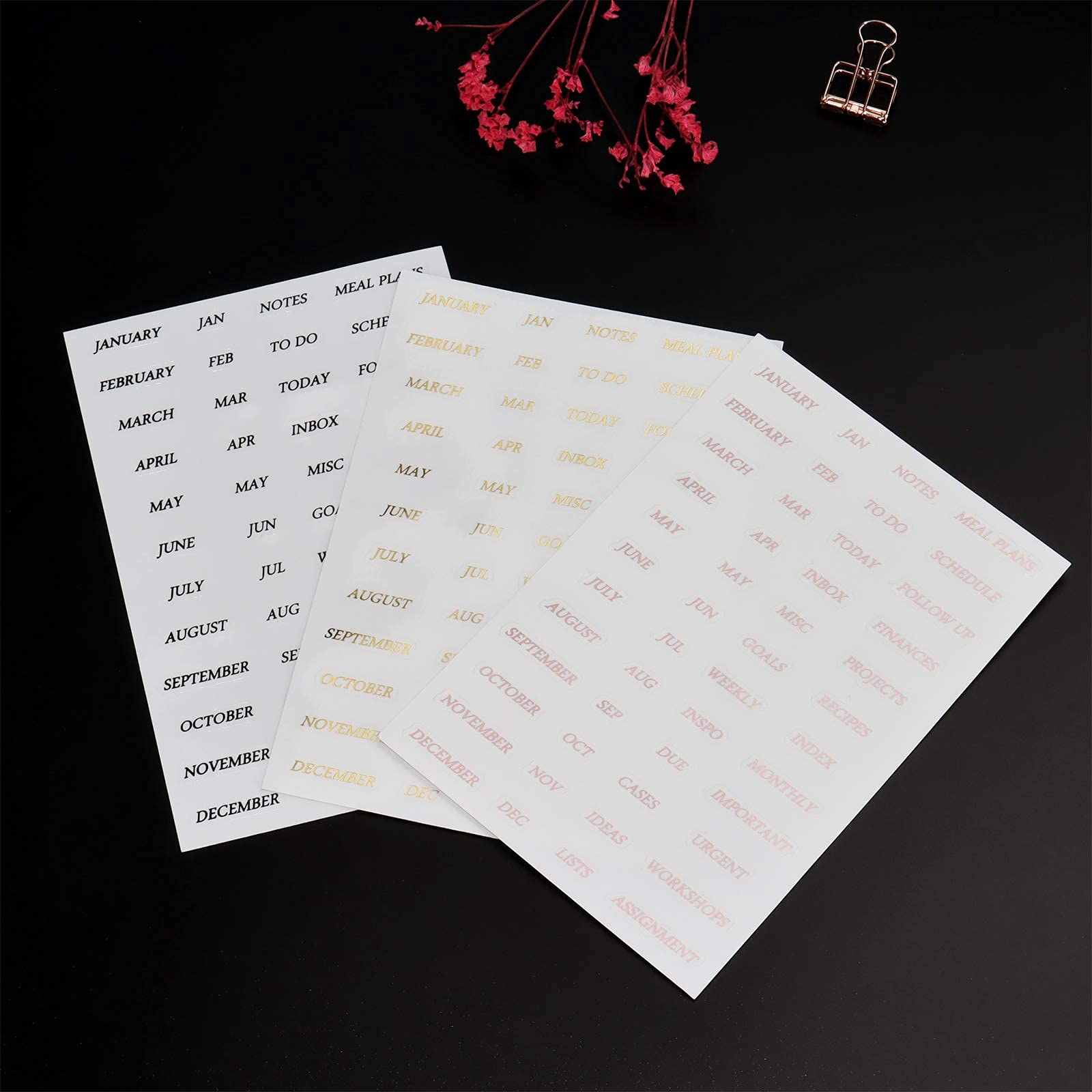 A6 Planner Inserts WynBing 10 Pcs Tab Dividers 6 Holes Plastic Labels ...