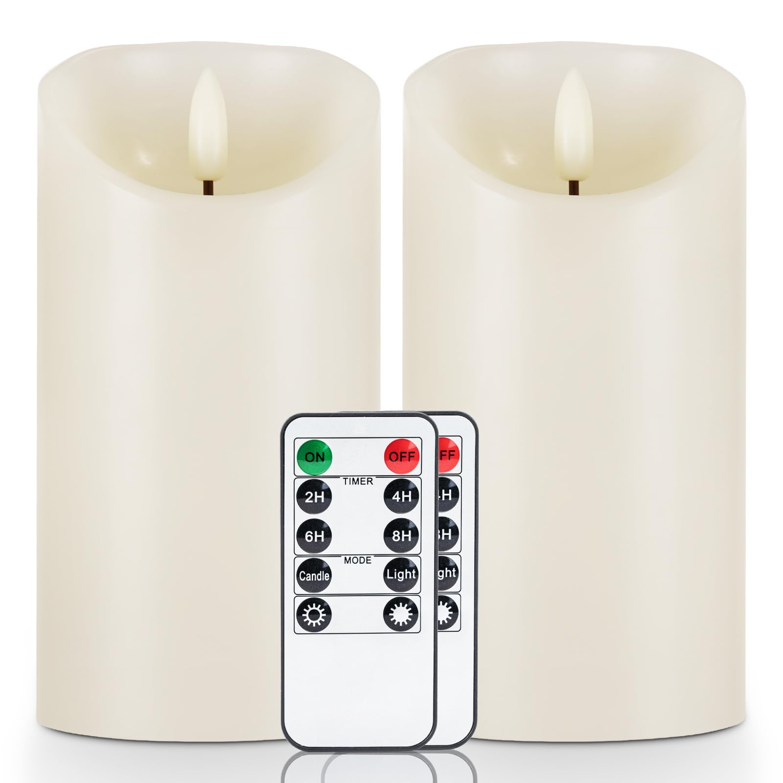 Amazon.com: 5plots 6" x 3" Flickering Flameless Candles - Battery ...