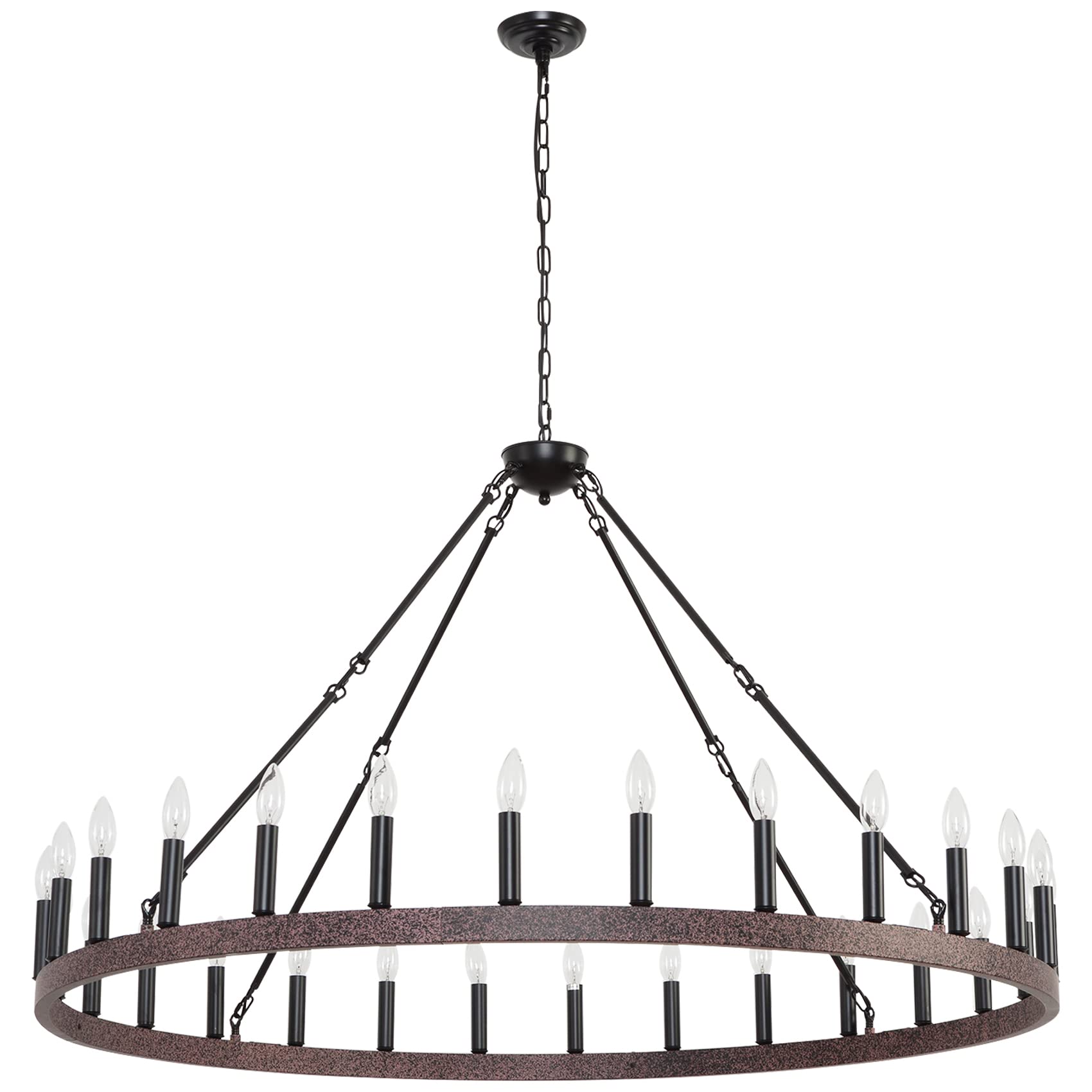 SARUDIIR 53 Inch Large Farmhouse Wagon Wheel Chandelier, 28-Light ...