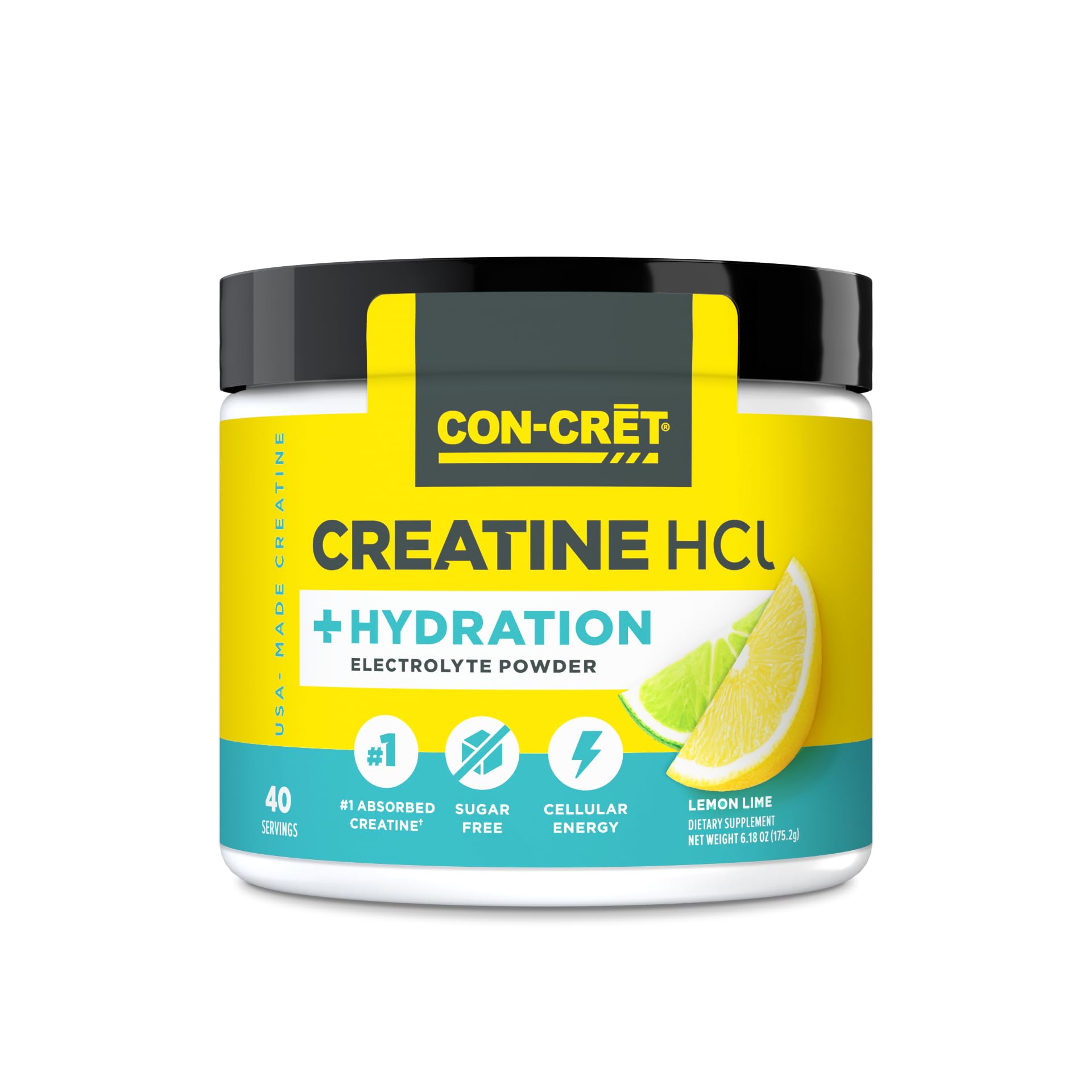 Amazon.com: CON-CRET Creatine HCl + Hydration | Electrolyte Powder Tub ...