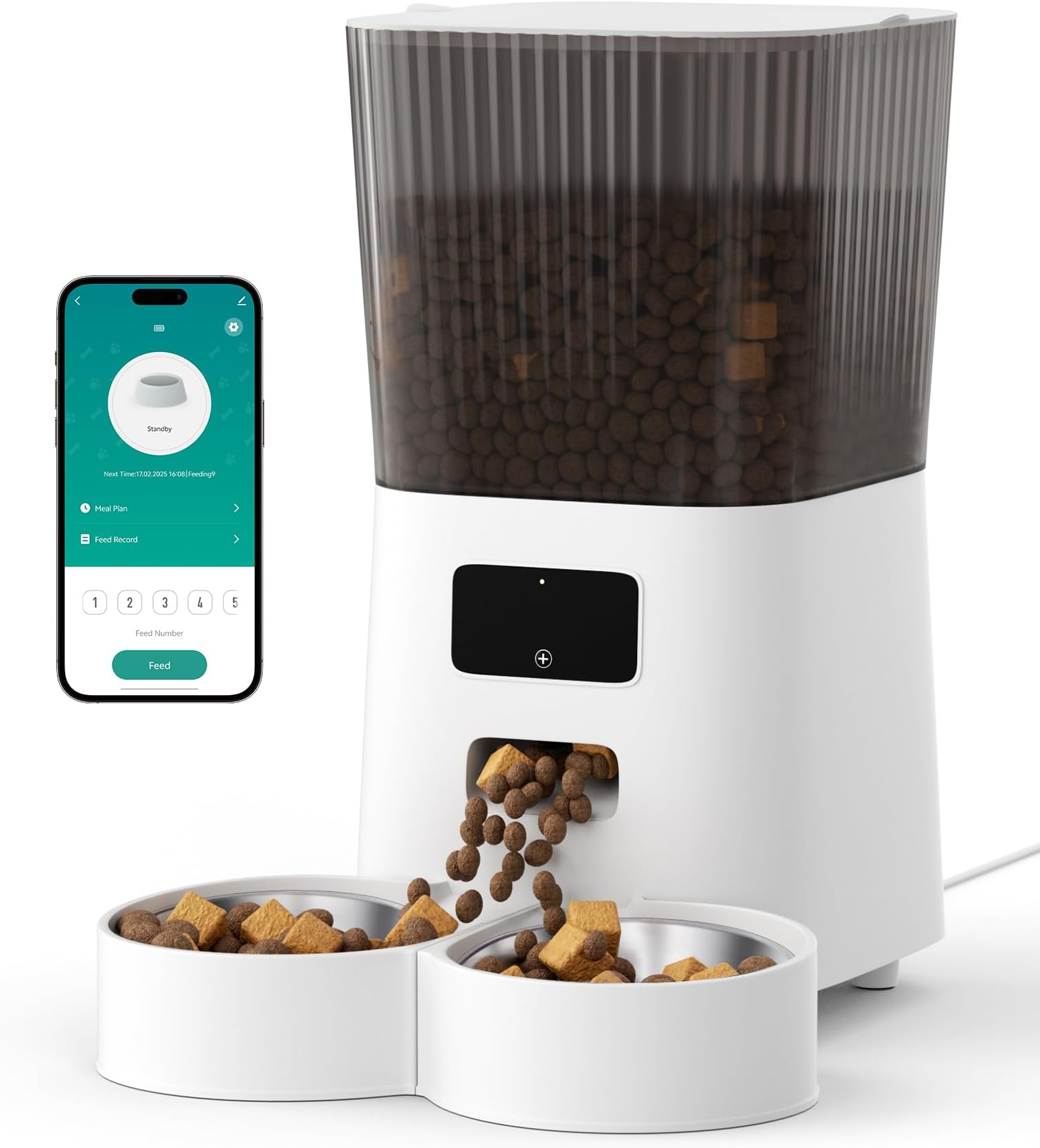 Tieker Automatic Cat Feeder, 5L Cat Feeder Automatic with Timer and ...