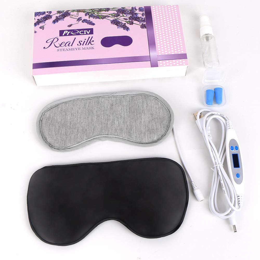 Buy Heated Eye Mask, Far Infrared Moist Heat Eye Compress Mask USB ...