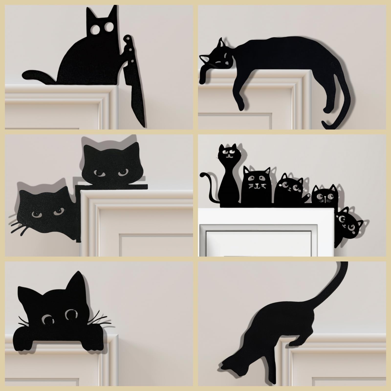 Amazon.com: sitfe 2024 Latest Metal Adorable Cat Door Topper: Halloween ...