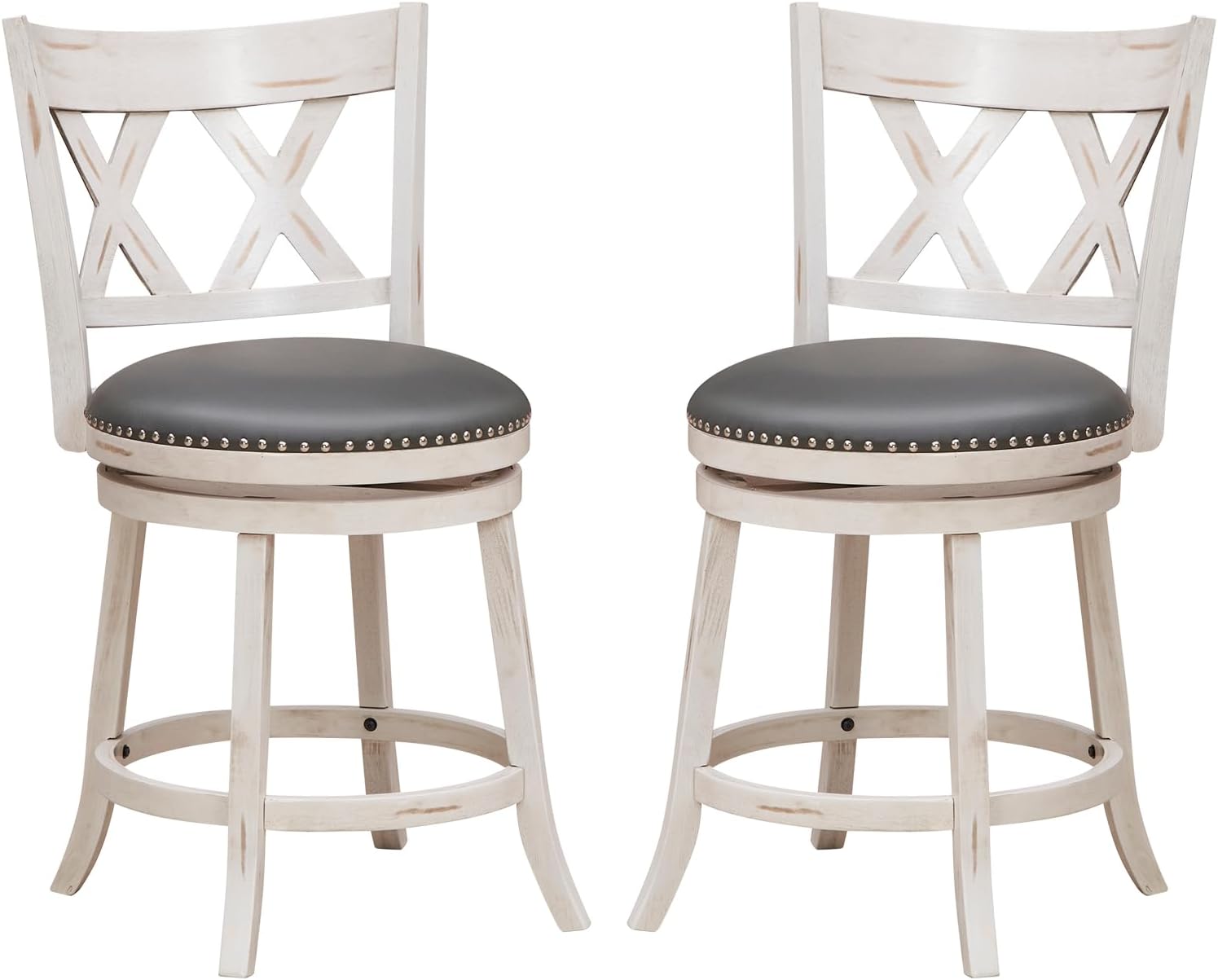 Amazon.com: Giantex 25.5" Bar Stools Set of 2, Swivel Counter Height ...