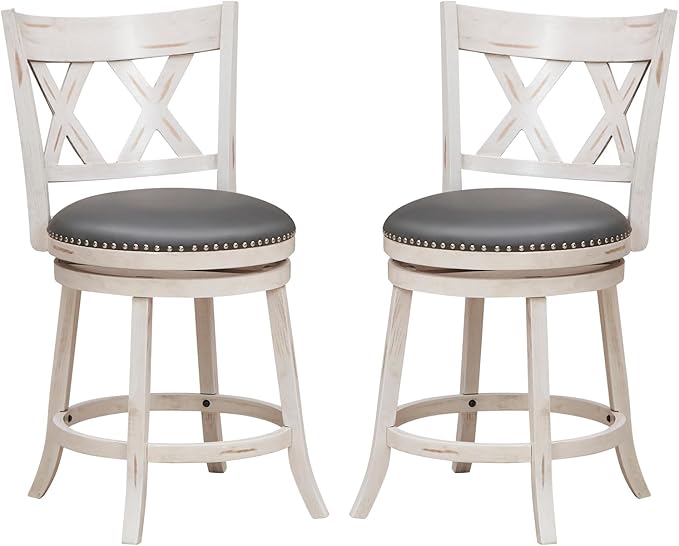 Amazon.com: Giantex 25.5" Bar Stools Set of 2, Swivel Counter Height ...