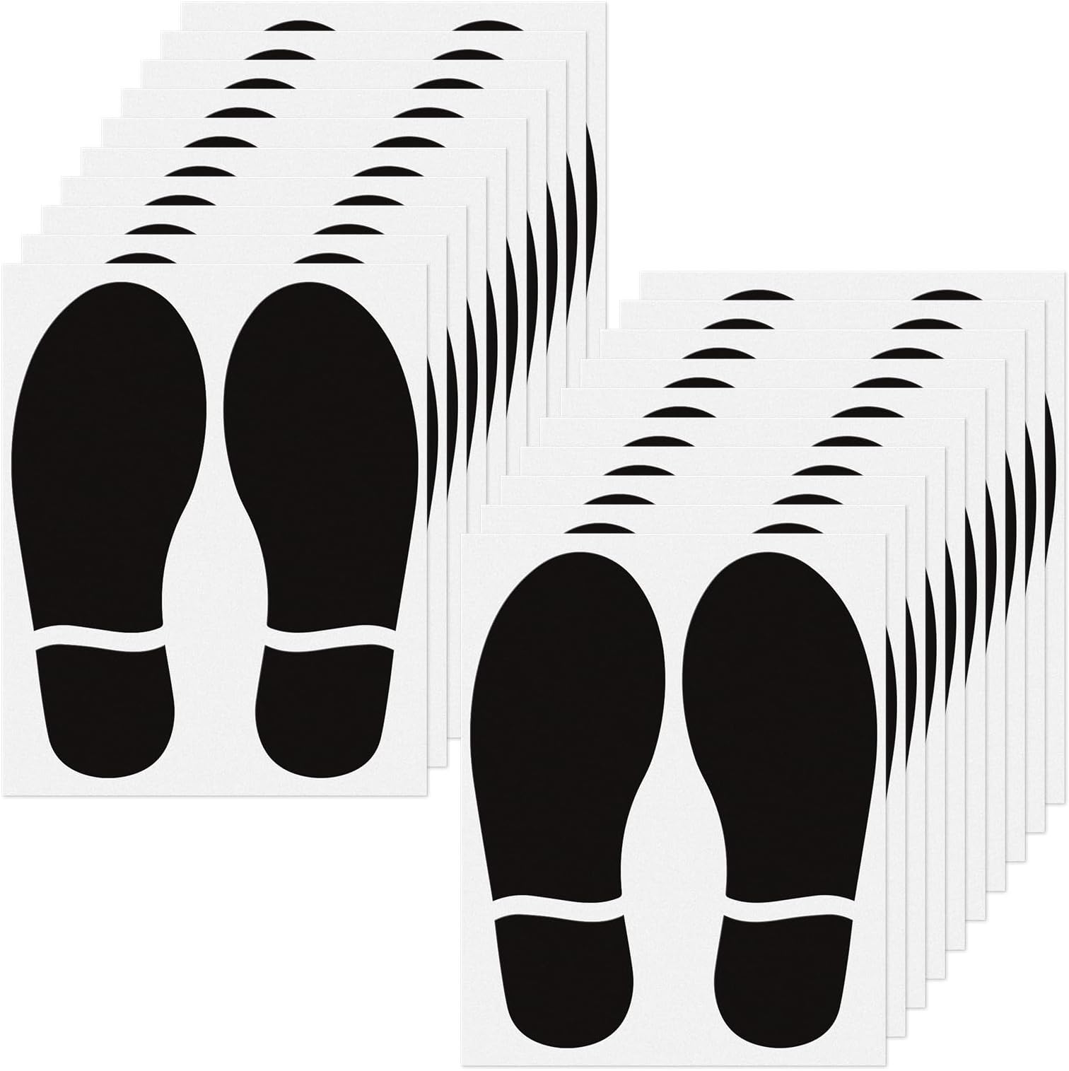 Amazon.com: 7″PVC Prints Footprints Black Shoe Stickers Floor Decals ...