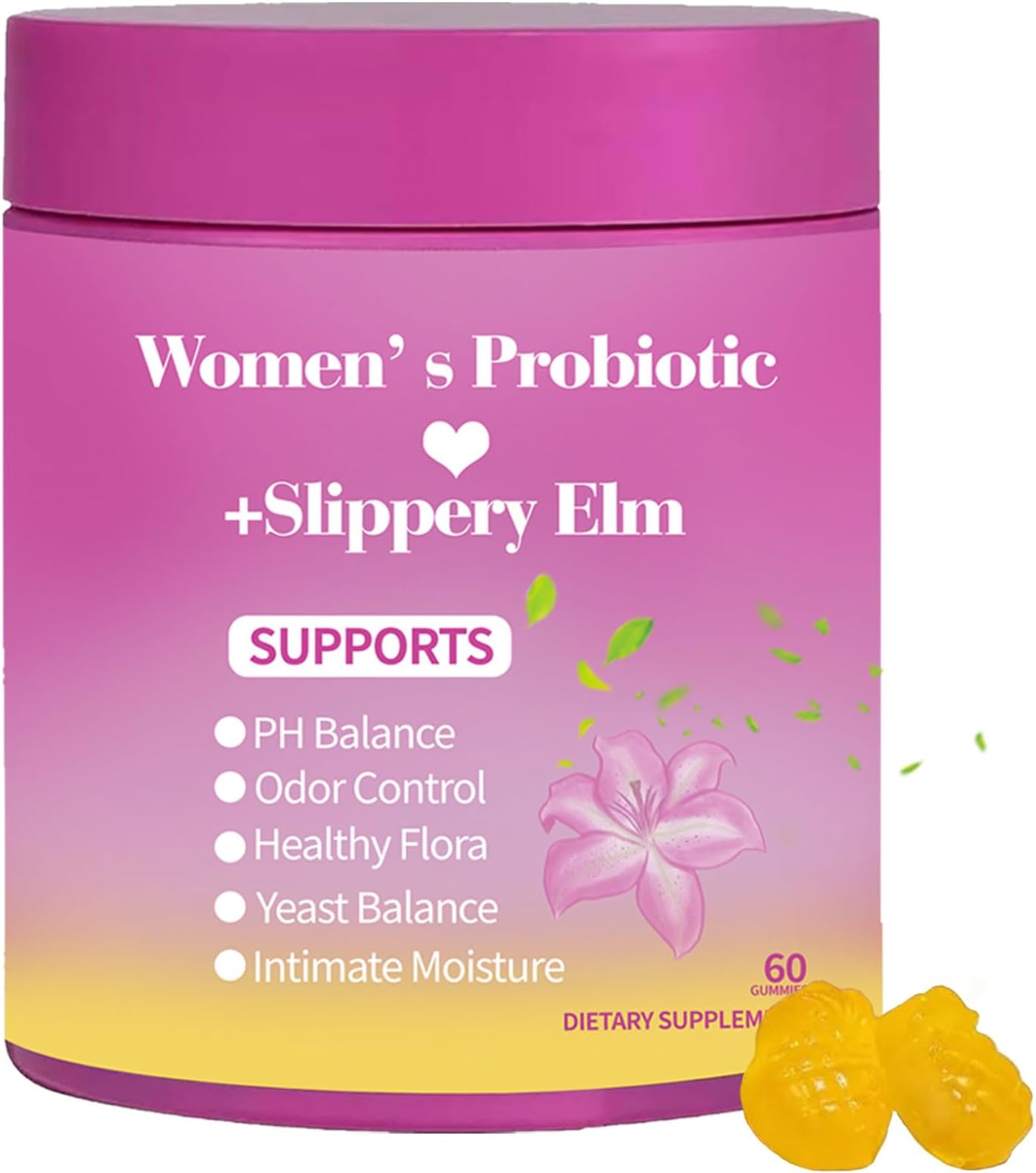 Amazon.com: Probiotics for Women Gummies with Slippery Elm, Vegan ...