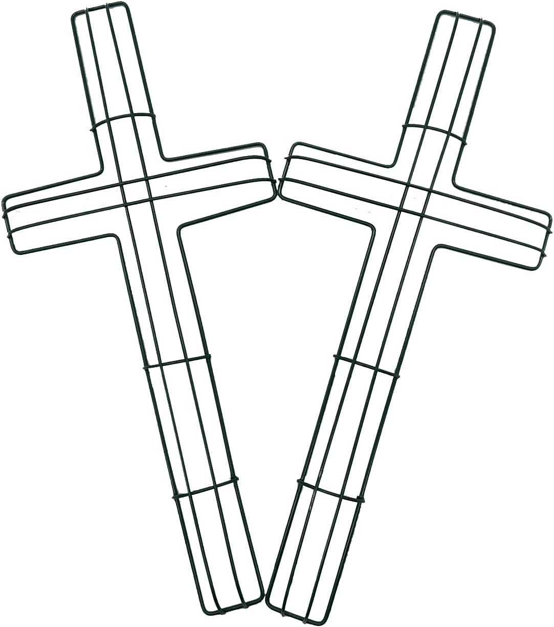 Amazon.com: SOHAIL Cross Shaped Metal Wire Wreath Frame Form for Easter ...