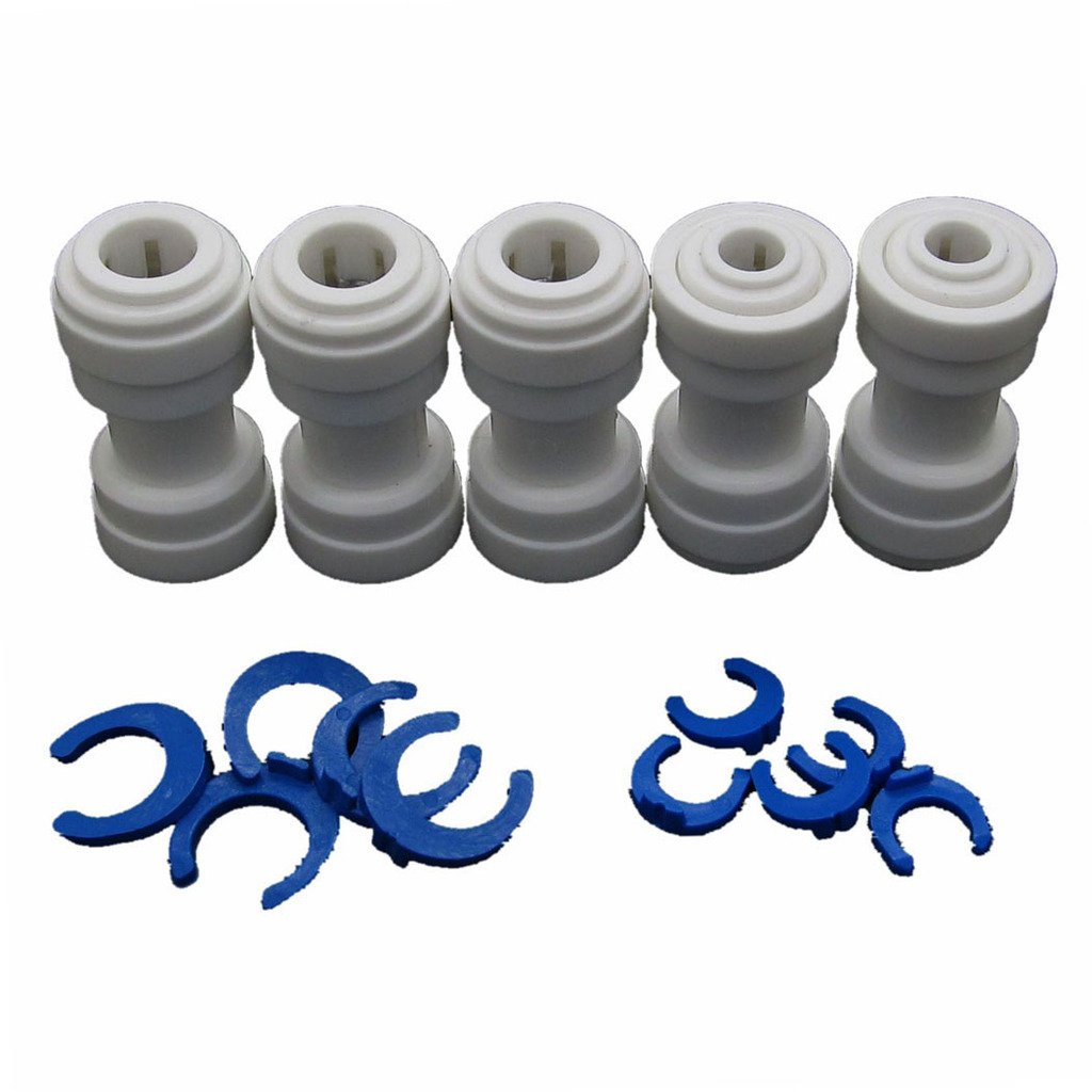 Amazon.com: 5 PCS 1/4" -3/8" Double Push Straight Water Tube Quick ...