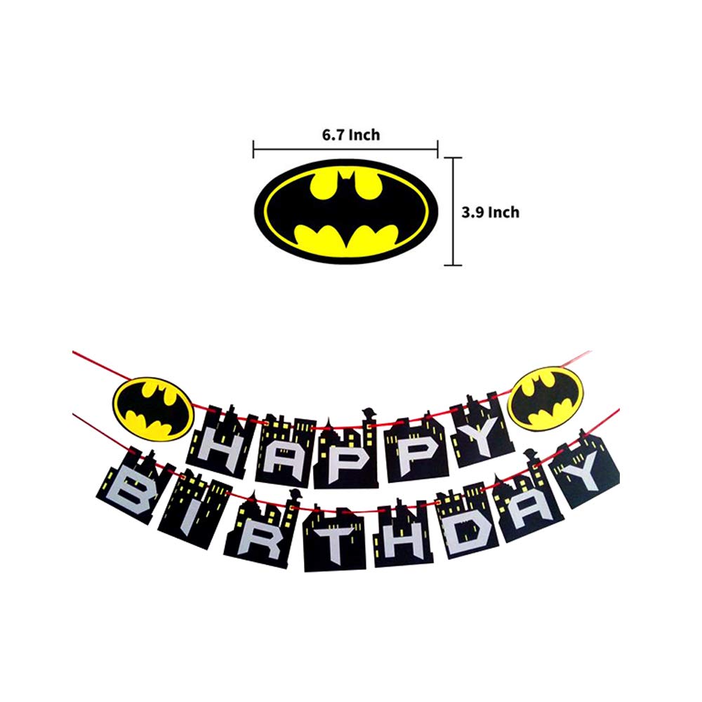 Bat Superhero theme Birthday Party Supplies Bat theme Happy Birthday ...