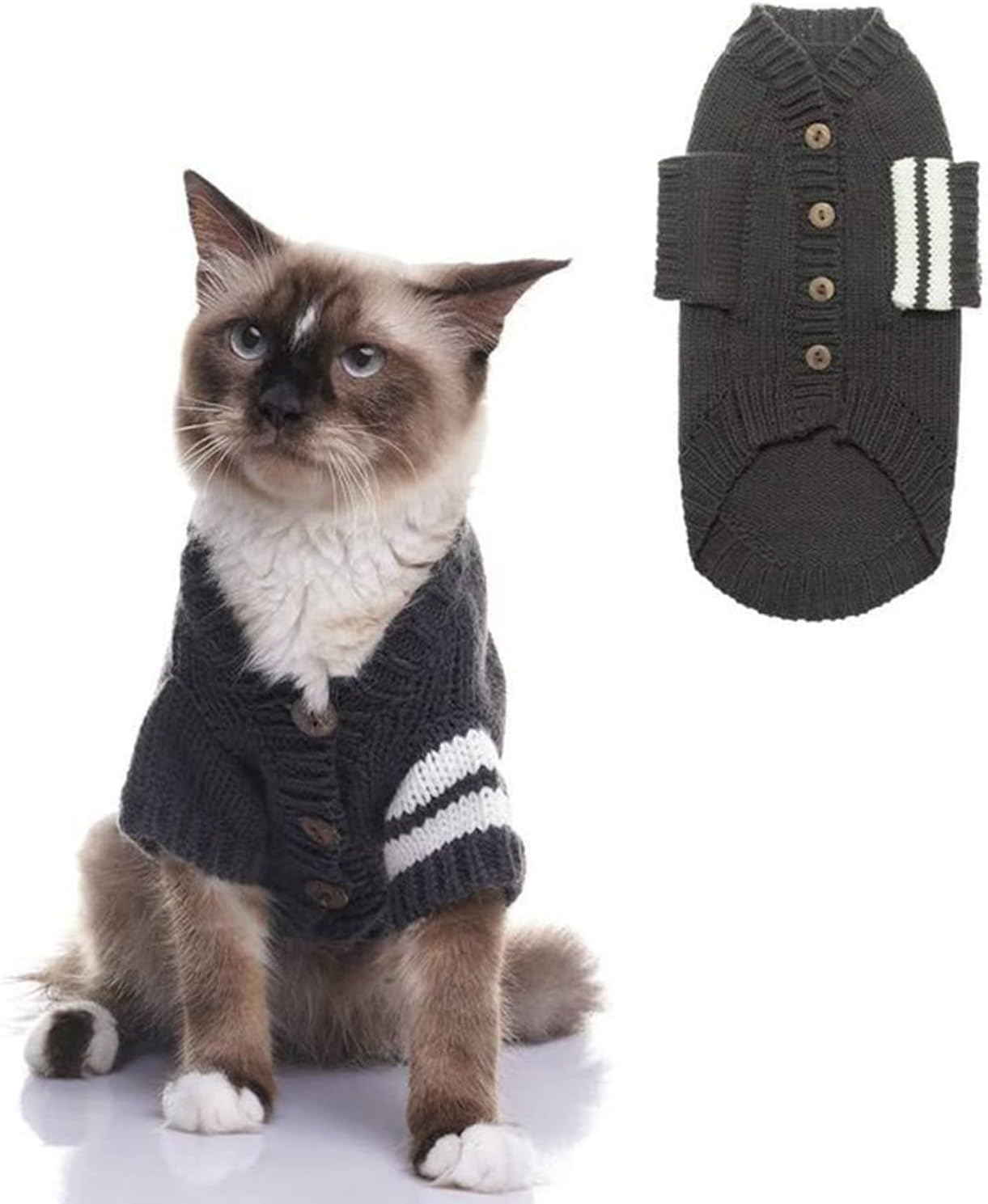 Amazon.com : Bro'Bear Cable Knit Turtleneck Sweater for Small Dogs ...