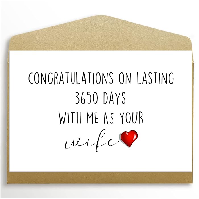Buy 10th Anniversary Card For Husband 10 Year Anniversary Card For Him 
