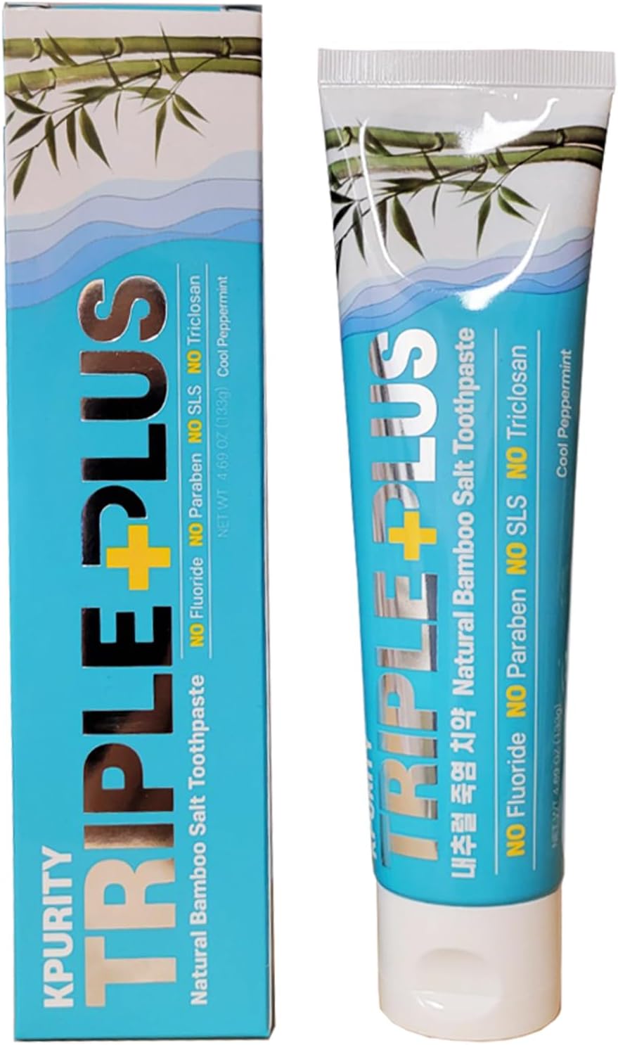 Amazon.com : Triple Plus Premium Natural Bamboo Salt Toothpaste 133g (1) : Health & Household