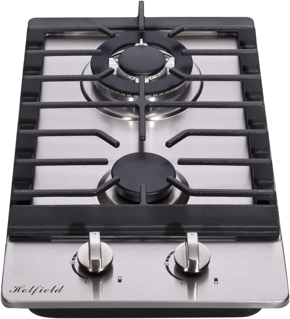 Amazon.com: 12" Gas Cooktops, 2 Burner Drop-in Propane/Natural Gas ...