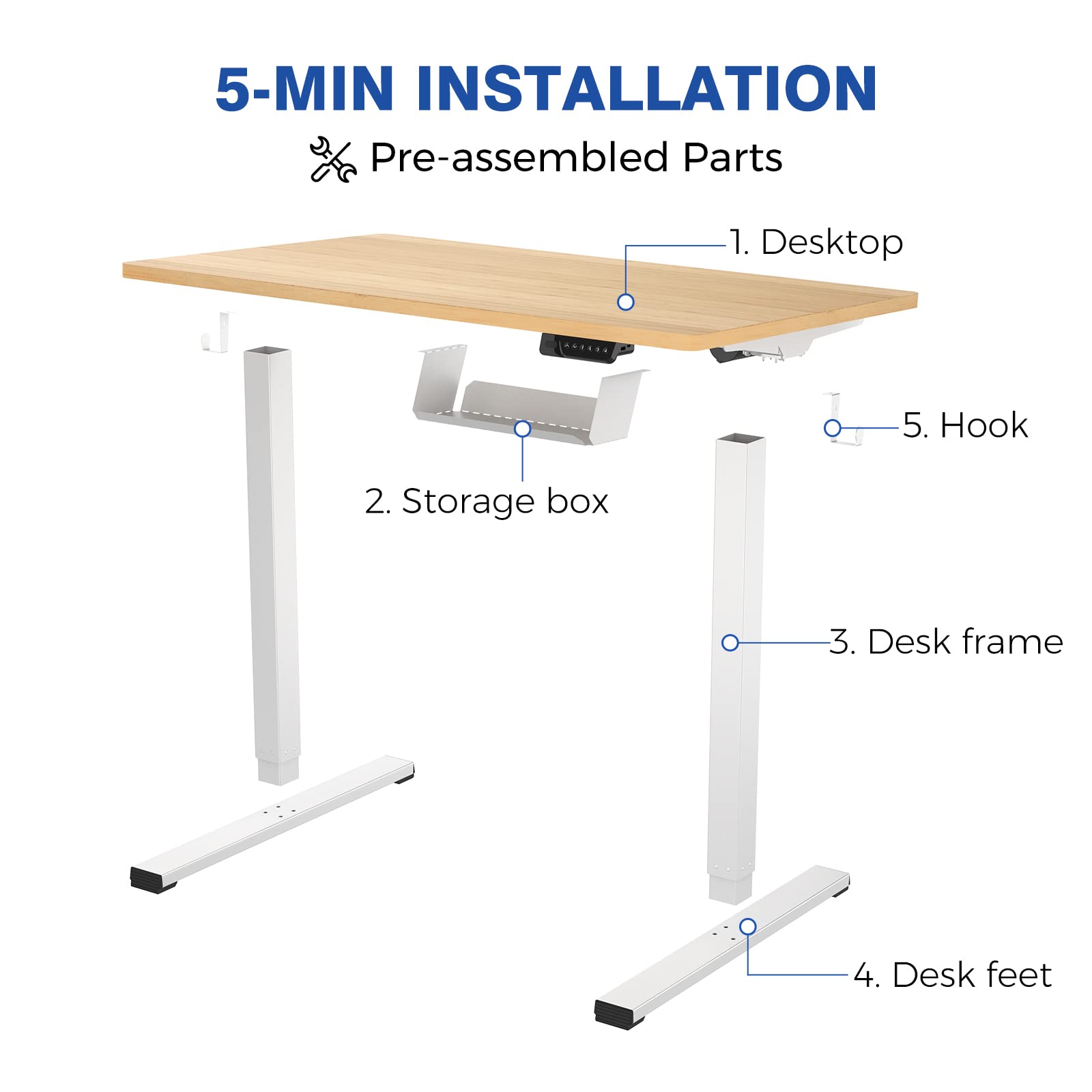 Snapklik.com : FLEXISPOT Adjustable Desk Quick Assembly Electric ...