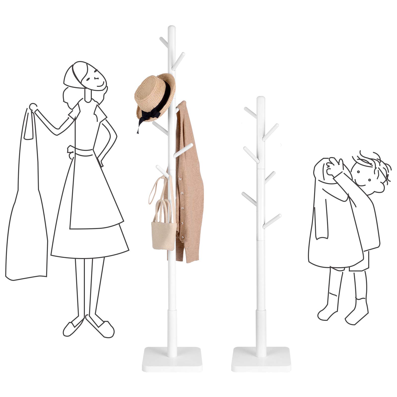 VASAGLE Coat Rack Solid Wood Coat Stand Free Standing Hall Coat Tree vasagle-coat-rack-solid-wood-coat-stand-free-standing-hall-coat-tree