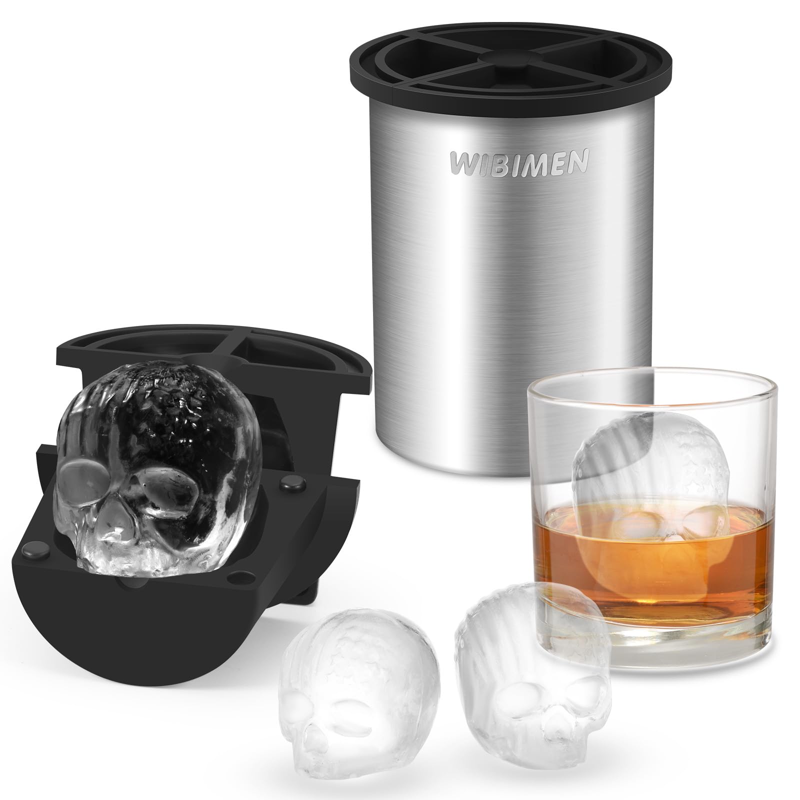 Amazon.com: Clear Ice Cube Maker - 2" Skull - Stainless Steel Clear Ice ...