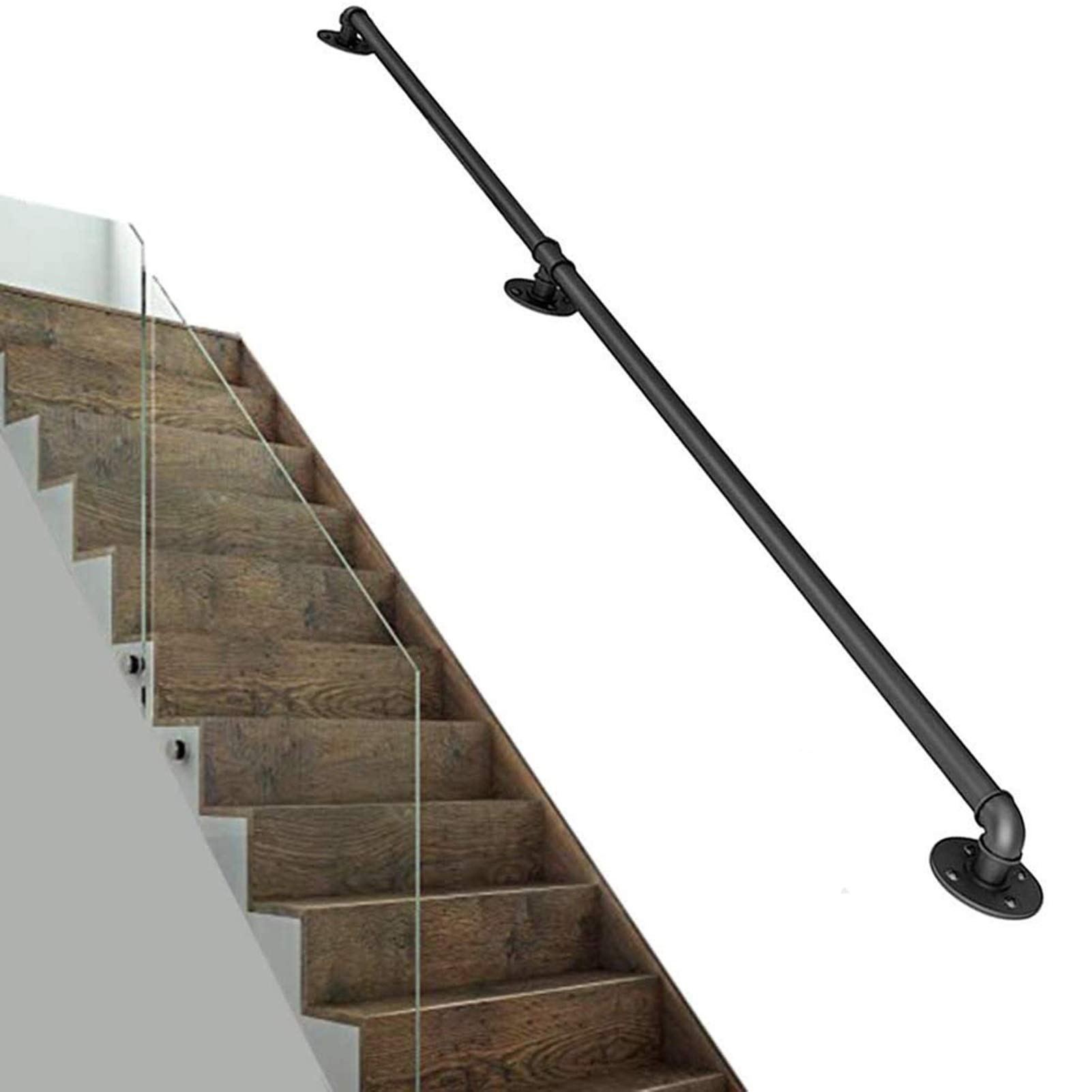 Buy Stair Railing Stair Handrail Kit With Galvanized Wrought Iron Tube ...