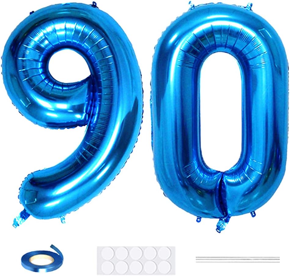 Xihuimay Number 90 Balloons 40 inch Digital Balloon Alphabet 90 ...