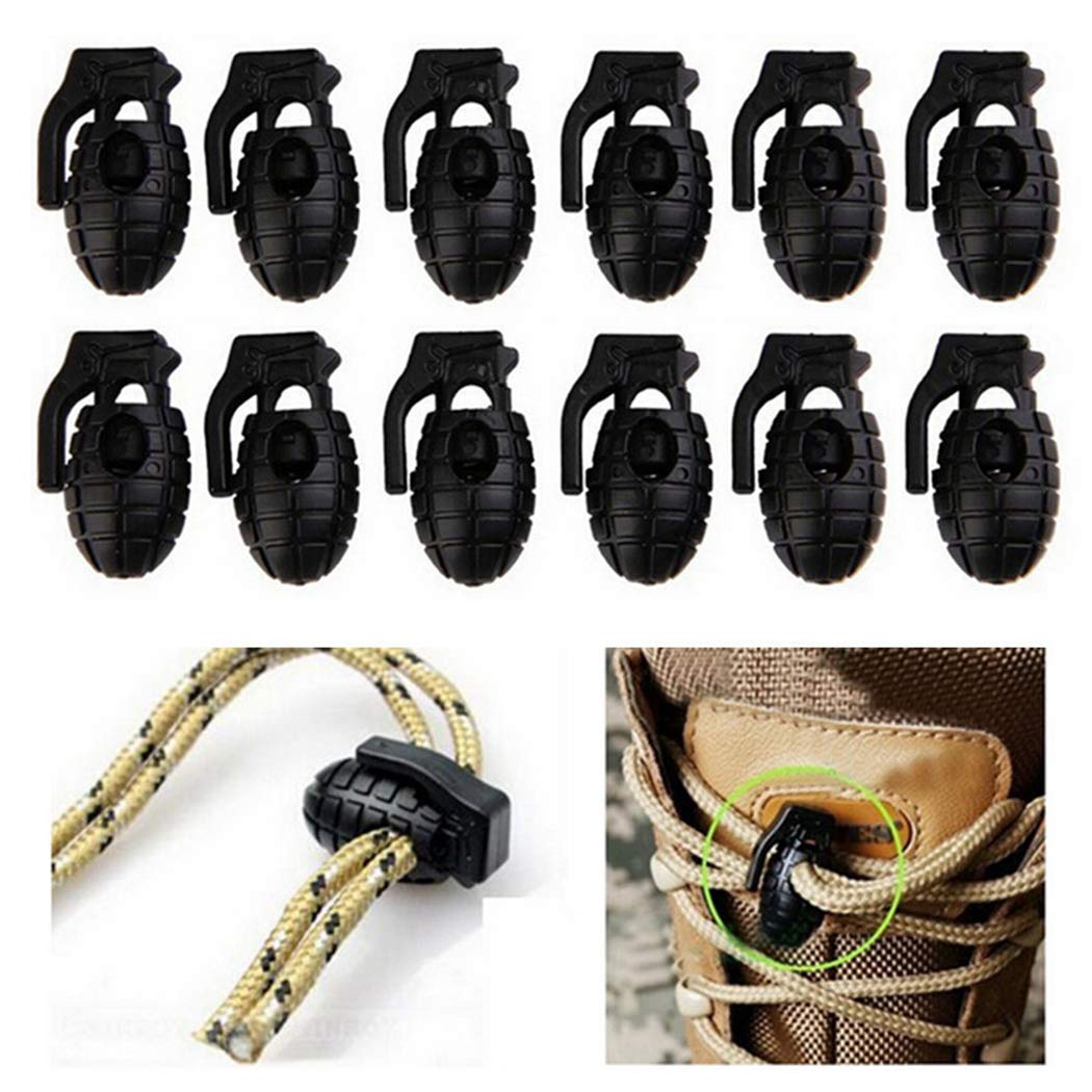 Outgeek 12PCS Cord Lock Portable Drawstring Toggle Hole Spring Stopper ...