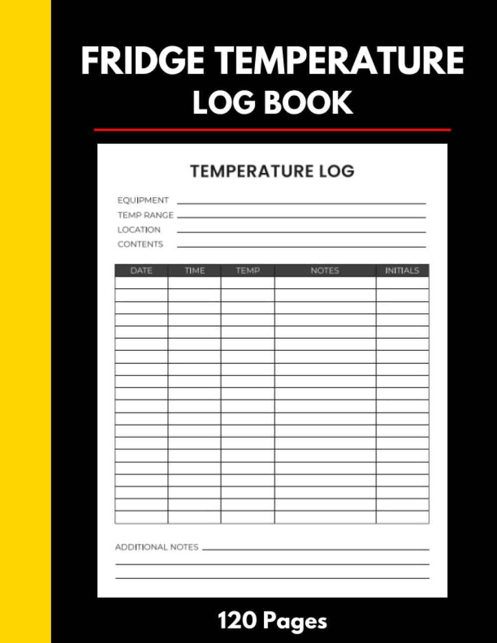 Fridge Temperature Log Book: Recording Fridge and Freezer Temperatures ...