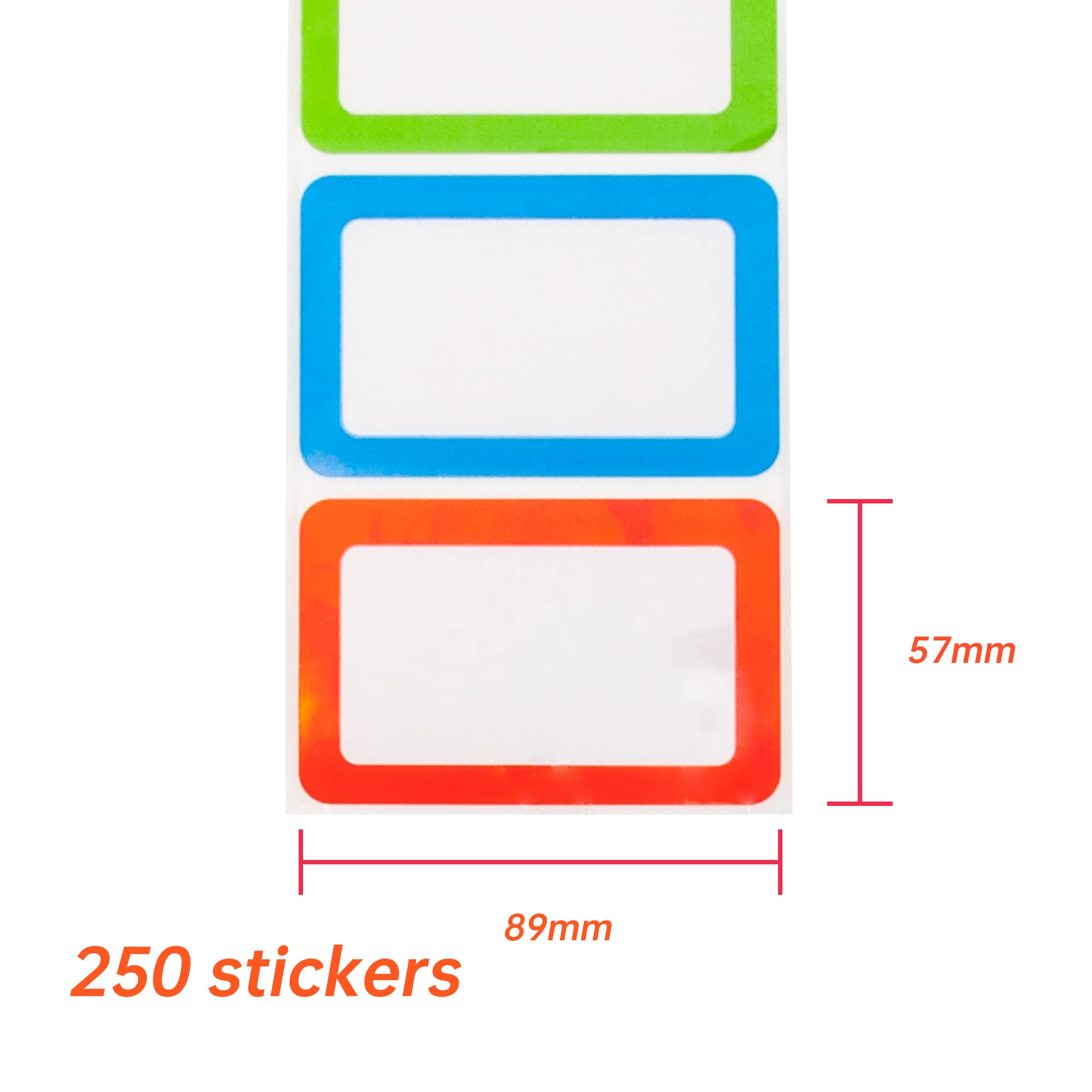 Snapklik.com : L LIKED 250 Stickers - Colors Plain Name Tag Labels
