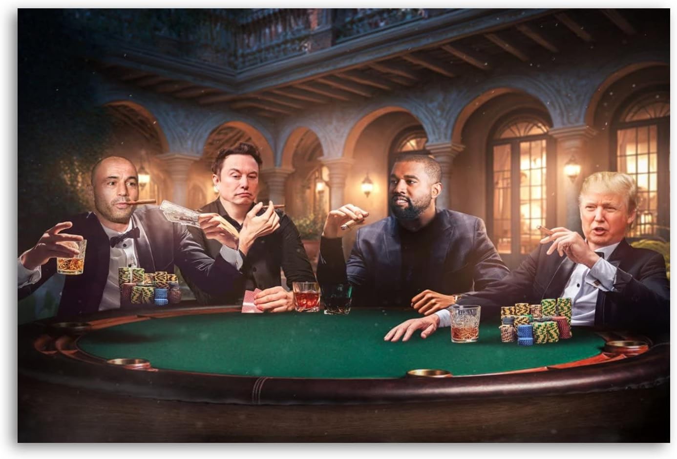 Amazon.de: Elon Musk Drew Tate Donald Trump Gambling Table Poster ...