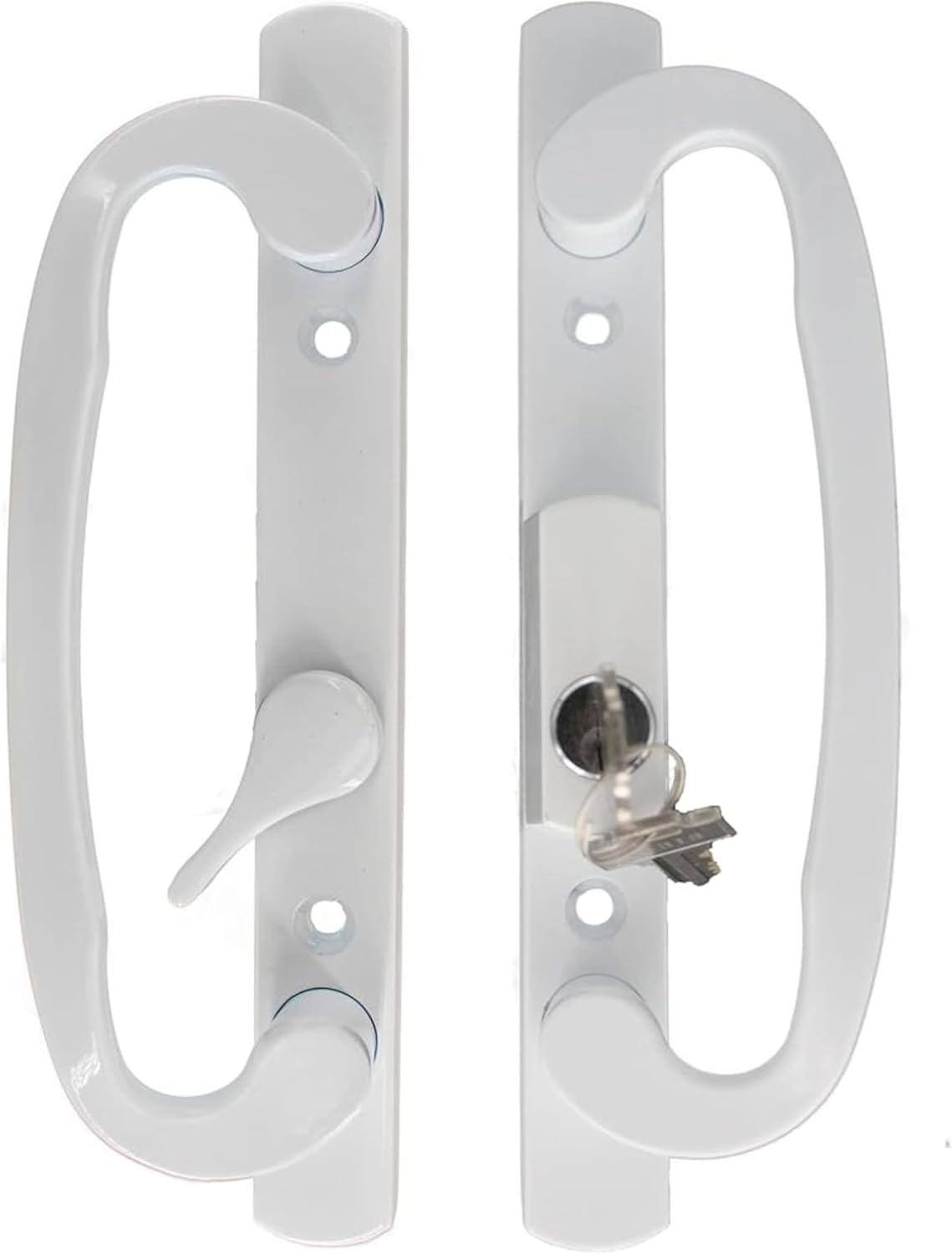 G.A.S Hardware 8.5" Legacy Sliding Patio Glass Door Offset Latch White ...