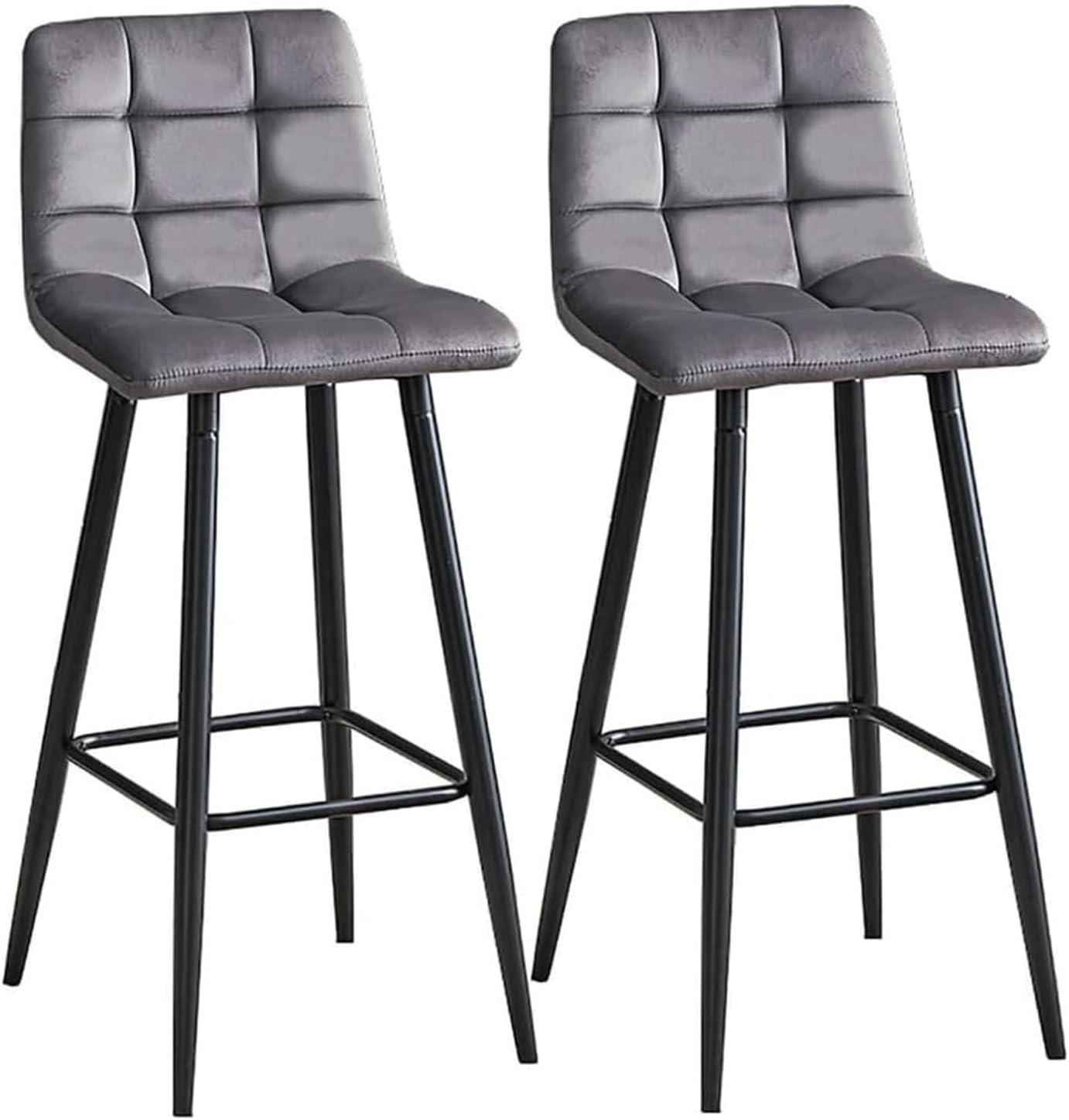 Bar Stools with Back, Set of 2 Counter Stool Height 75cm Bar Chair ...