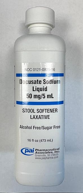 Amazon.com: Docusate Sodium Liquid 50mg/5ml Alcohol Free Sugar Free 16 ...