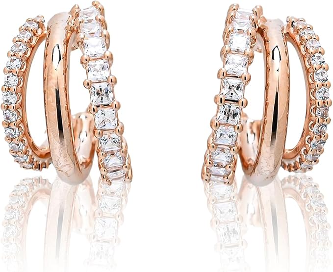 Amazon | スワロフスキー ピアス Hyperbola フープピアス クリア ローズゴールド レディース 5698702 ジュエリー ...