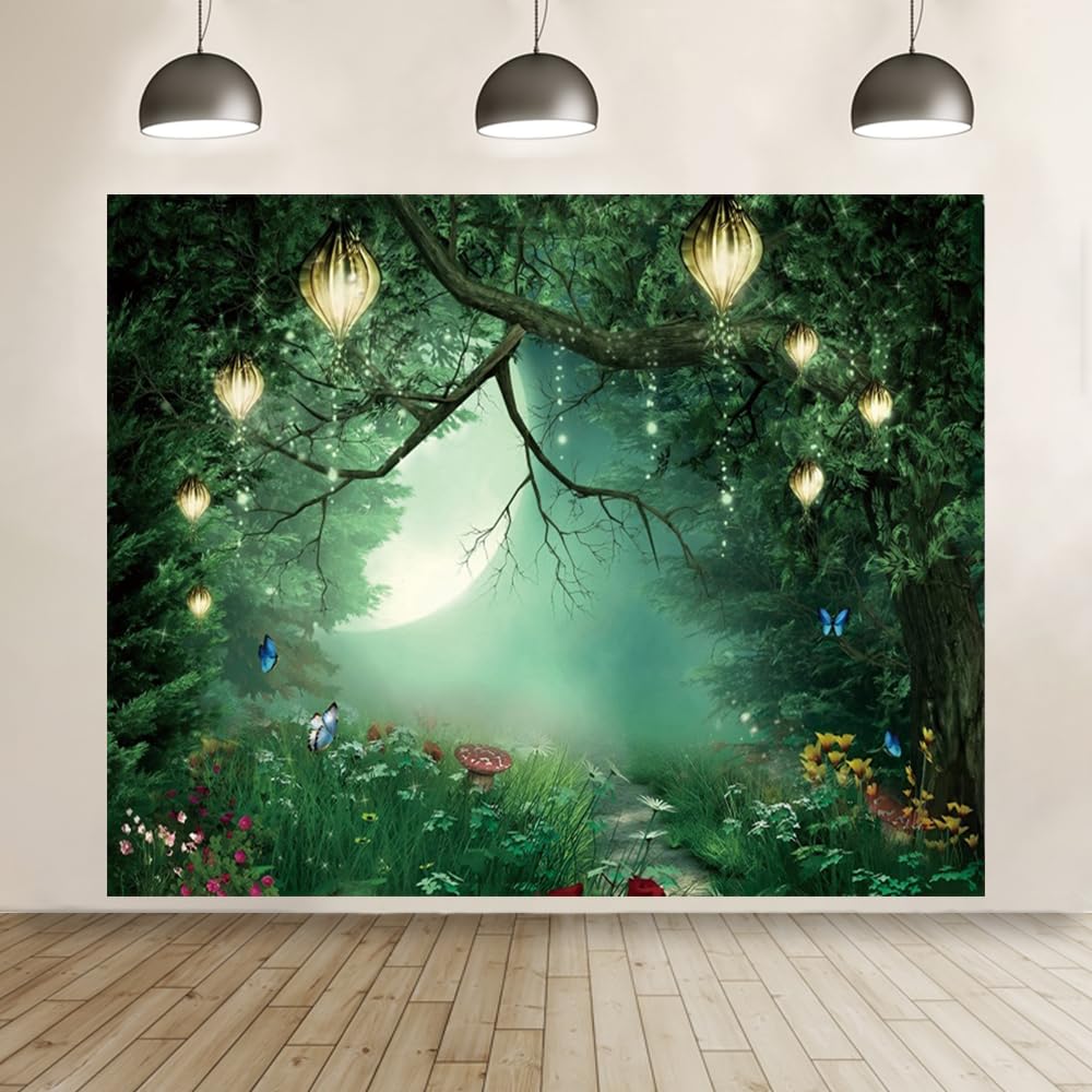 Amazon.com : Spring Enchanted Forest Backdrop 10x8ft Fairy Tale ...