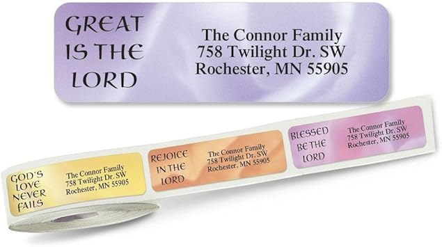Amazon.com : Praises Religious Rolled Personalized Return Address ...