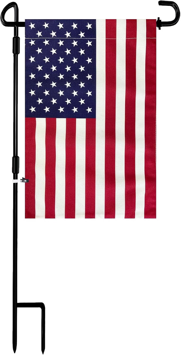 Amazon.com : TOPFLAGS Garden Flag Stand with American Flag Garden Flag ...