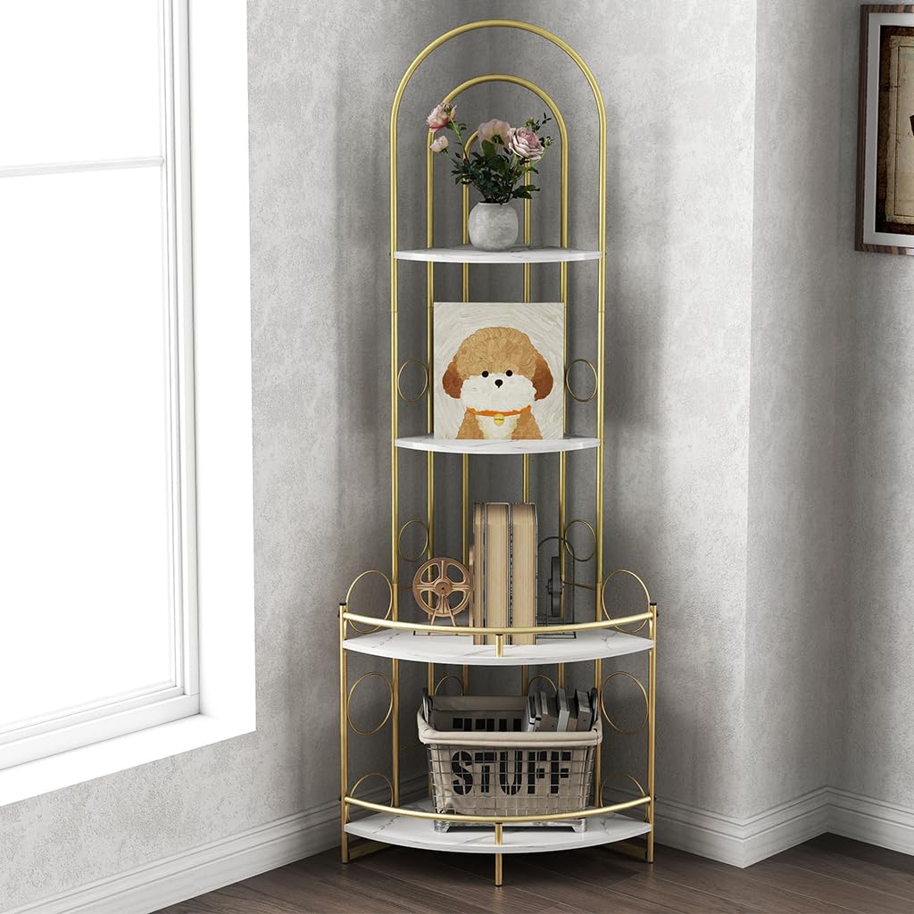 4 Tier Corner Shelf Units Natural & White 3 Tier Corner Shelf Unit