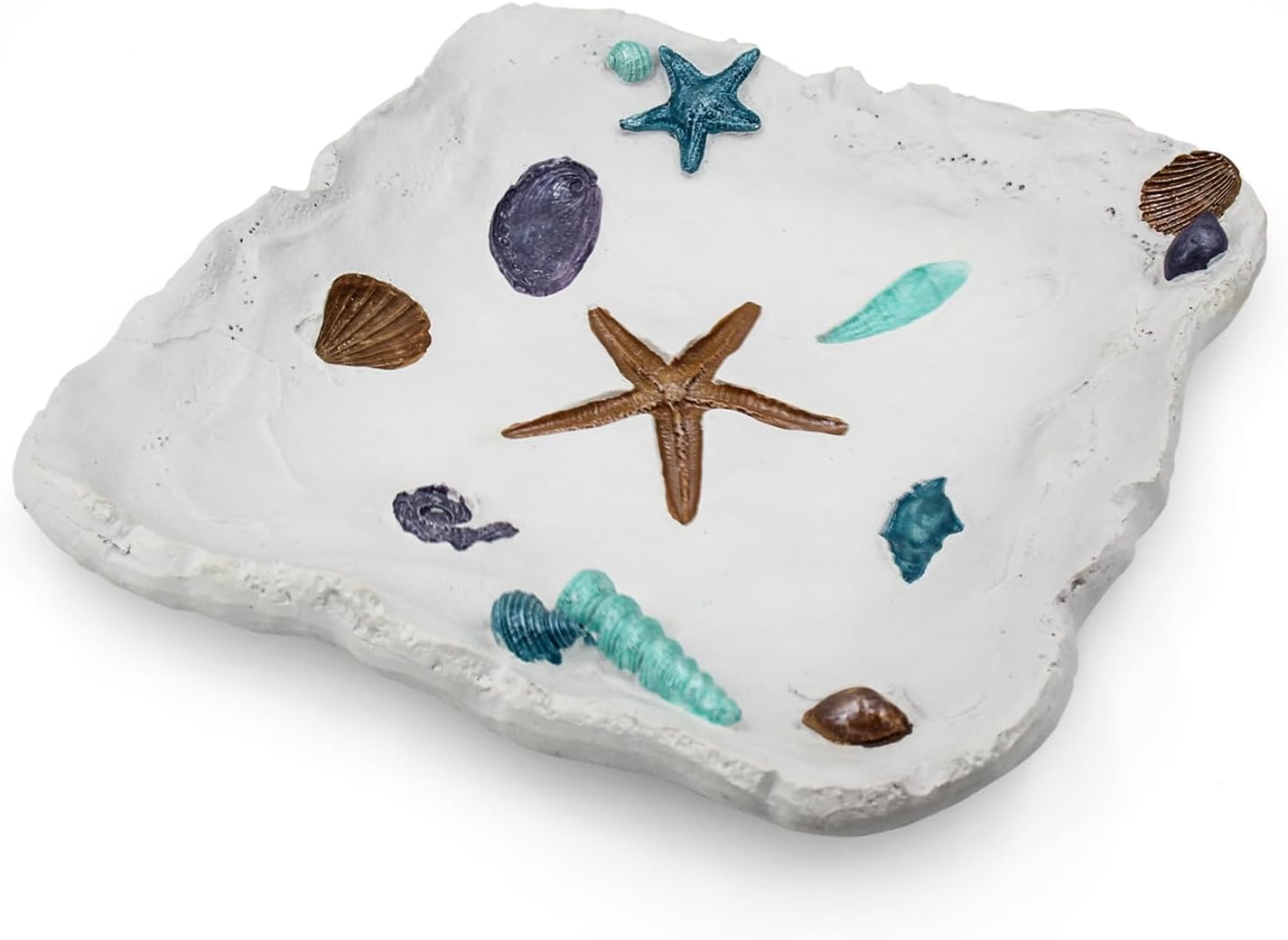 Amazon.com: Afadorable White Resin Ocean Tray, Decorative Seashell ...