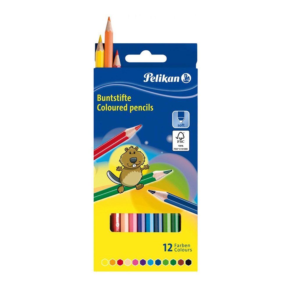 Pelikan 724005 - Colouring Pencils Hexagonal Wooden Pencils, Pack of 12 ...