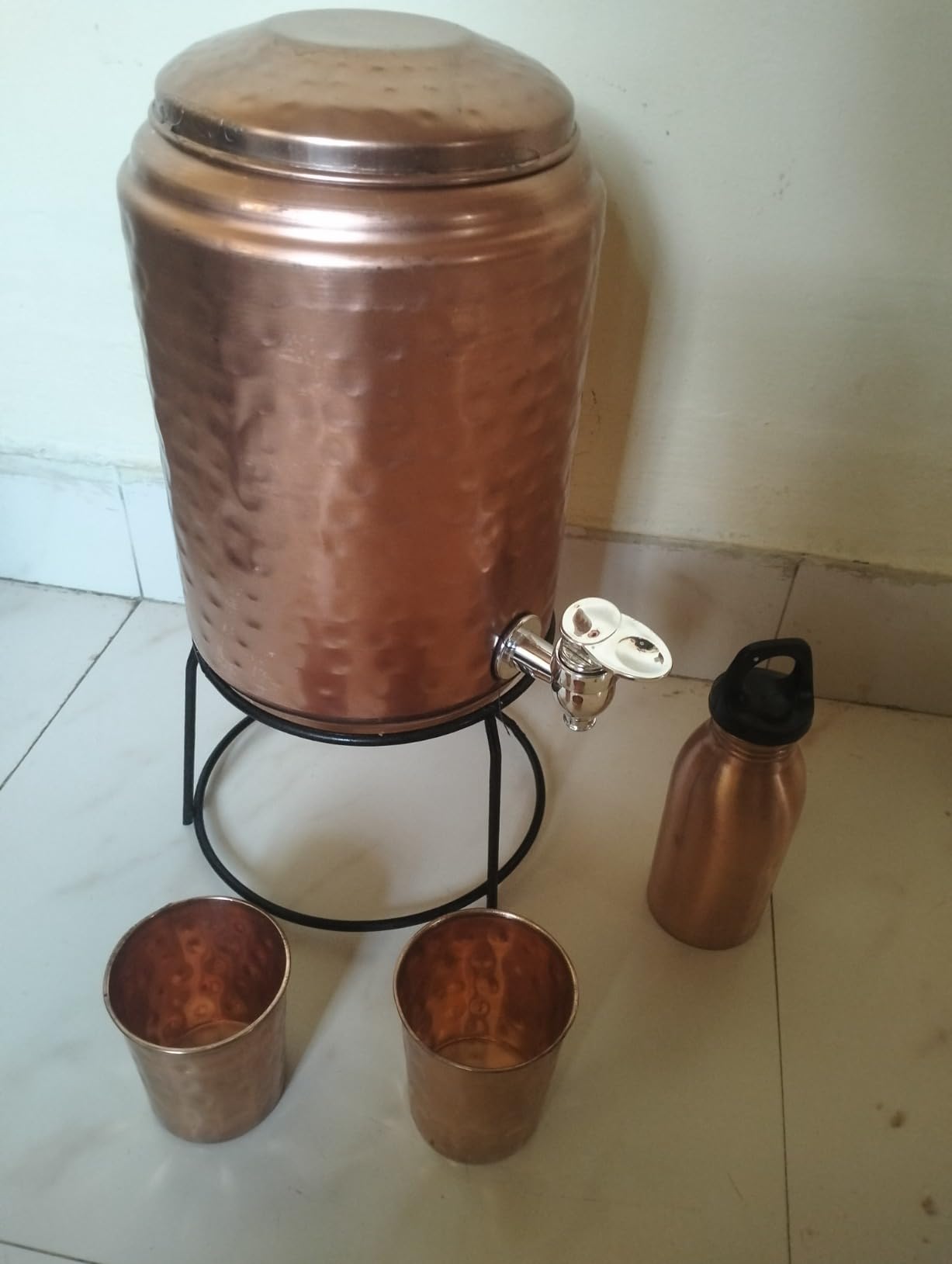 ALK Copper Dispenser/Matka/Pot/Container/Tank for Water Storage with ...