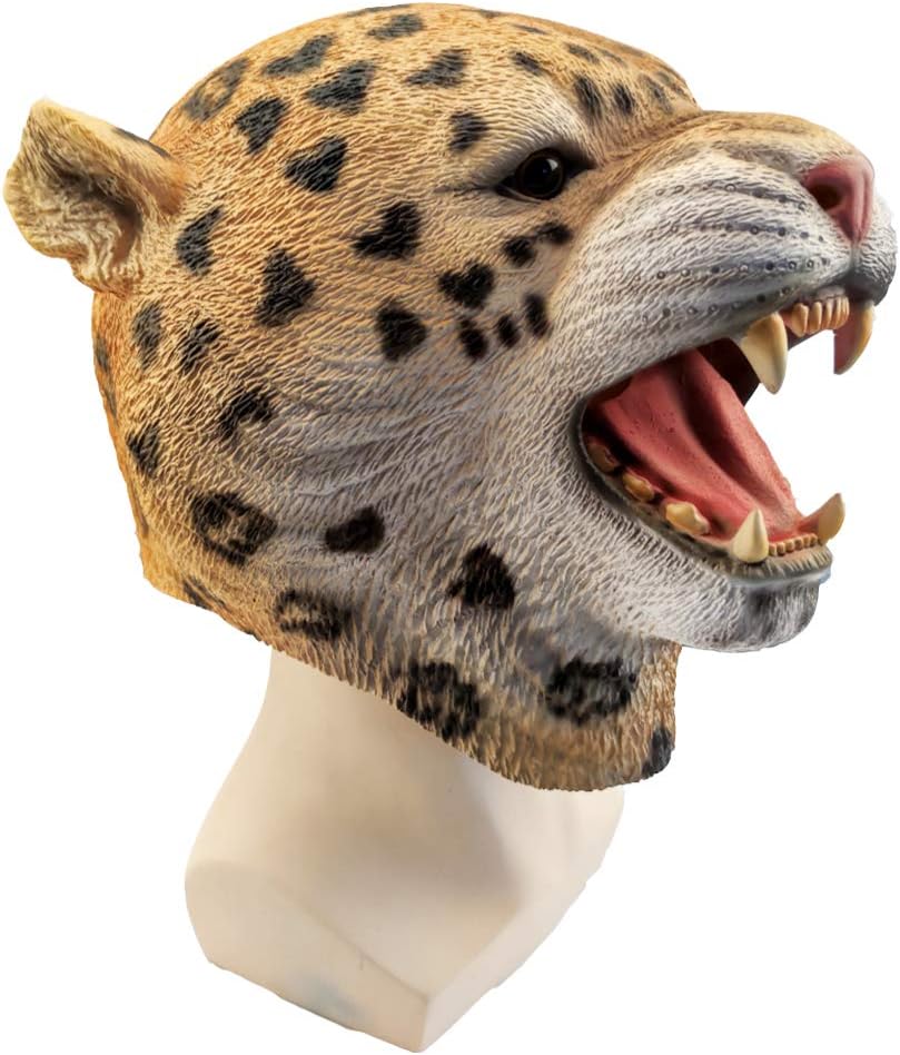 PartyHop Leopard Mask Animal Latex Full Head Realistic Masks Fancy ...