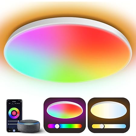 TALOYA Smart Ceiling Light Flush Mount LED WiFi, Compatible with Alexa ...