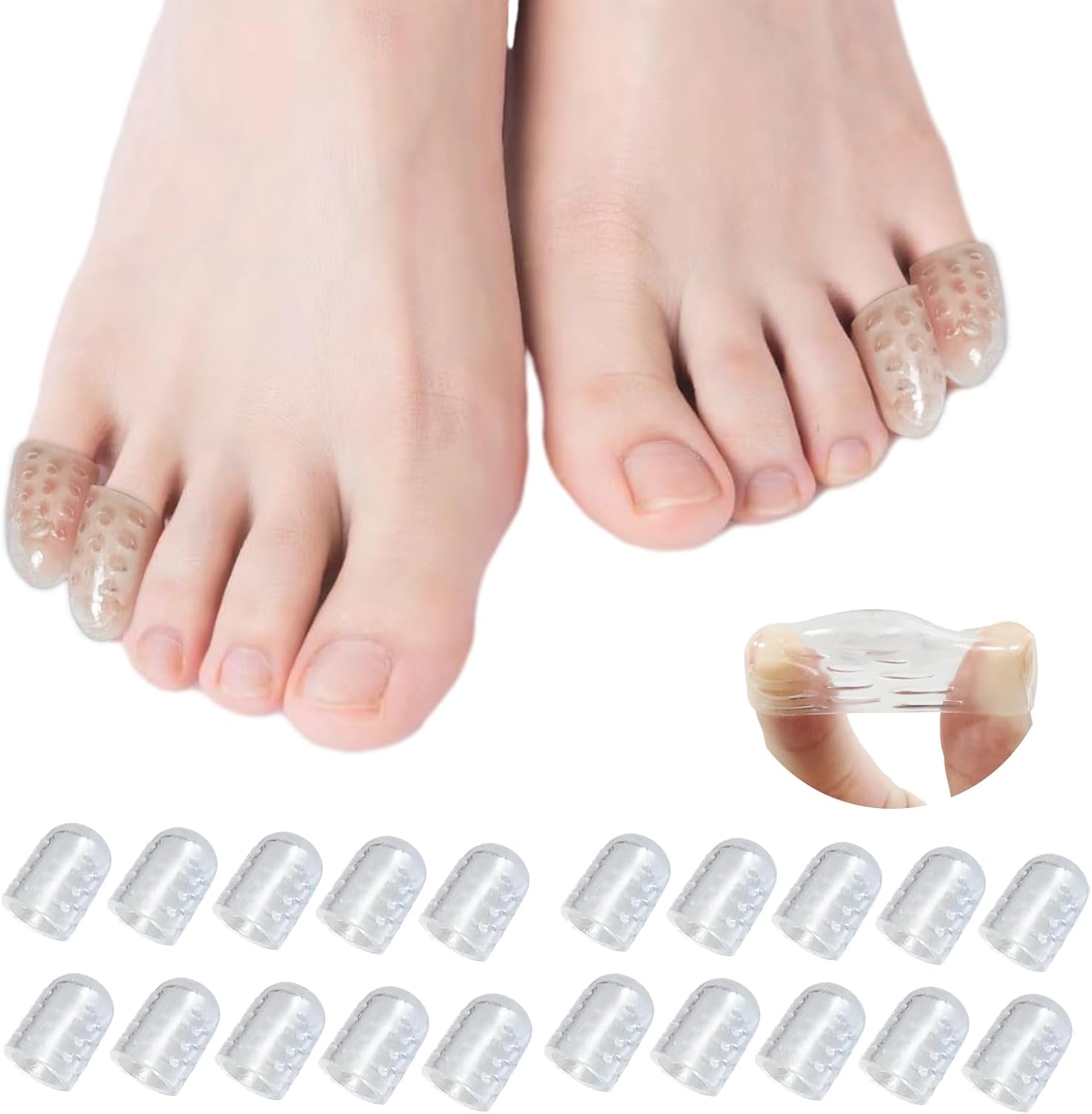 71Nmly 20PCS Silicone Anti-Friction Toe Protector,Breathable Toe ...
