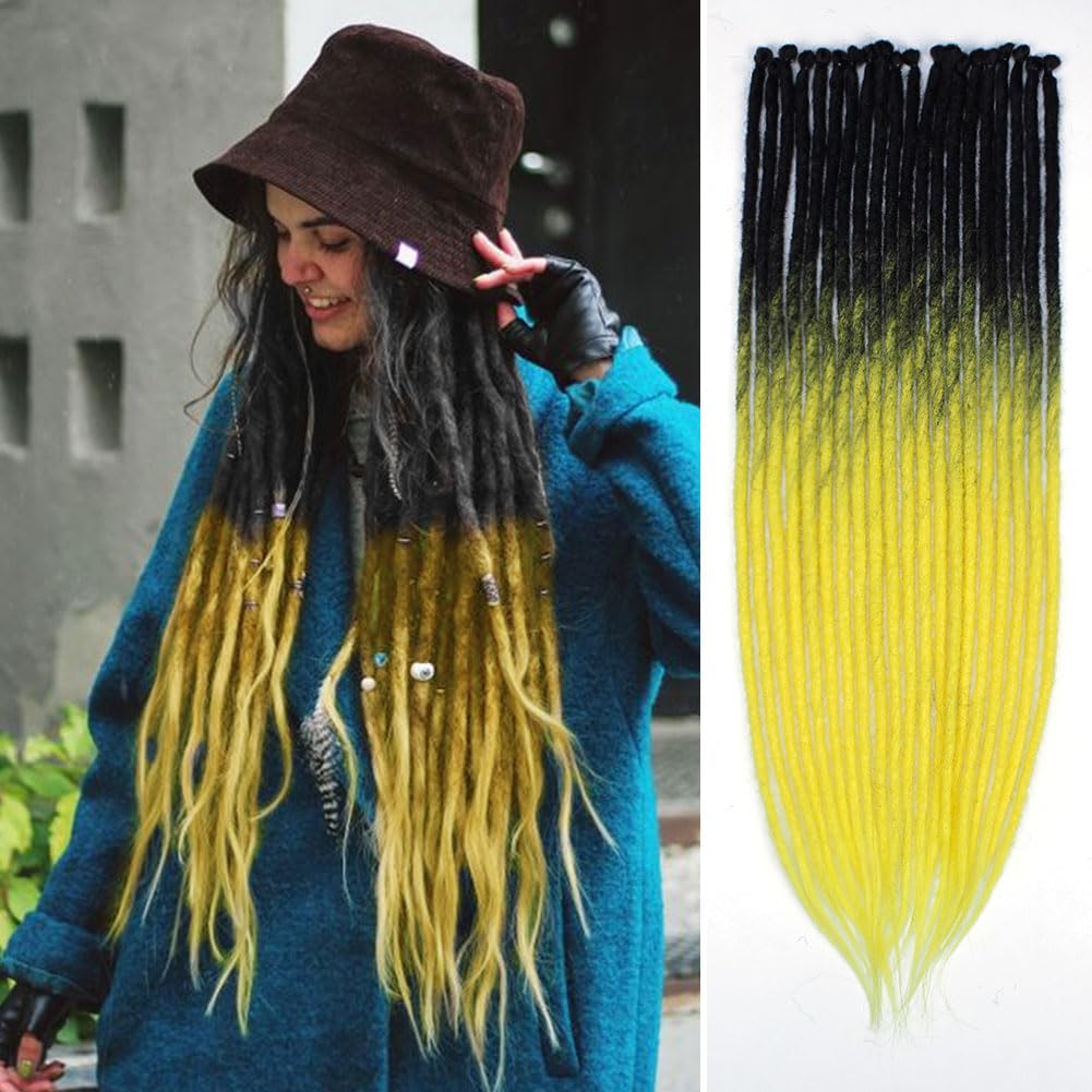 Amazon.com : Kraler 24" Thick Yellow Dreadlock Extensions, 20 Strands ...