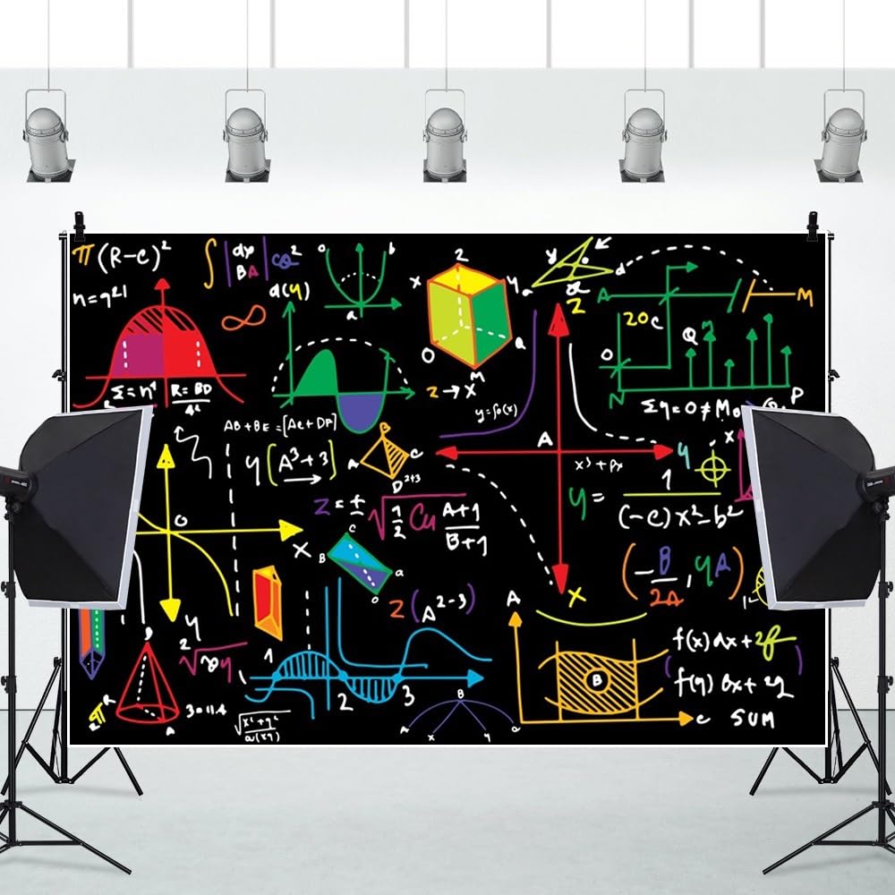 Polyester Fabric Photography Background BELECO 5x3ft Math Chalkboard ...
