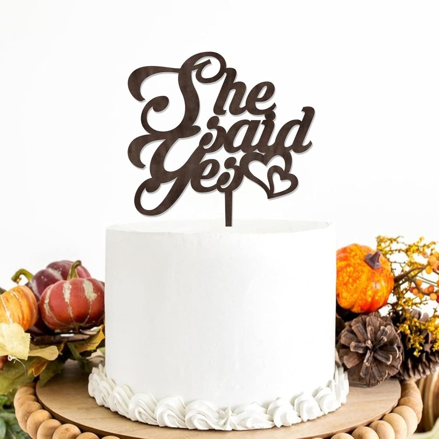 Amazon.com: She Said Yes Cake Topper - Rustic Wedding Cake Topper ...